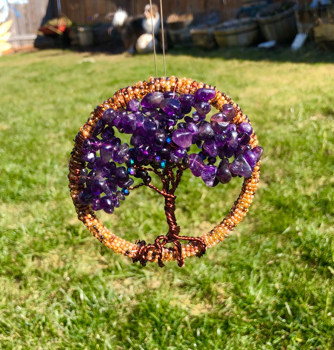Amethyst Wire Wrapped, Stone Tree of Life Window Hanging / Review ...