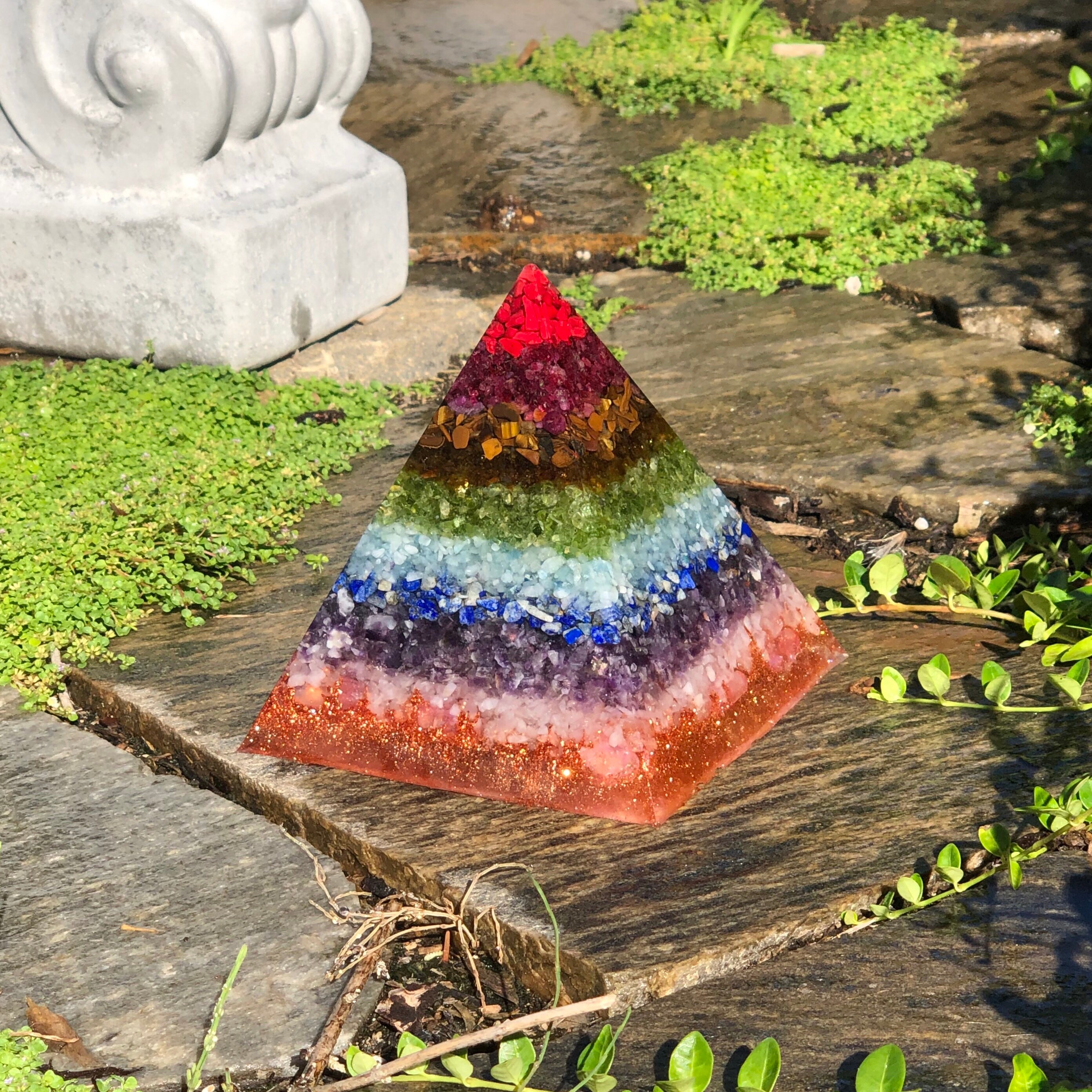 Giant Extra Large Orgonite Pyramid Rainbow Chakra Orgone | Etsy