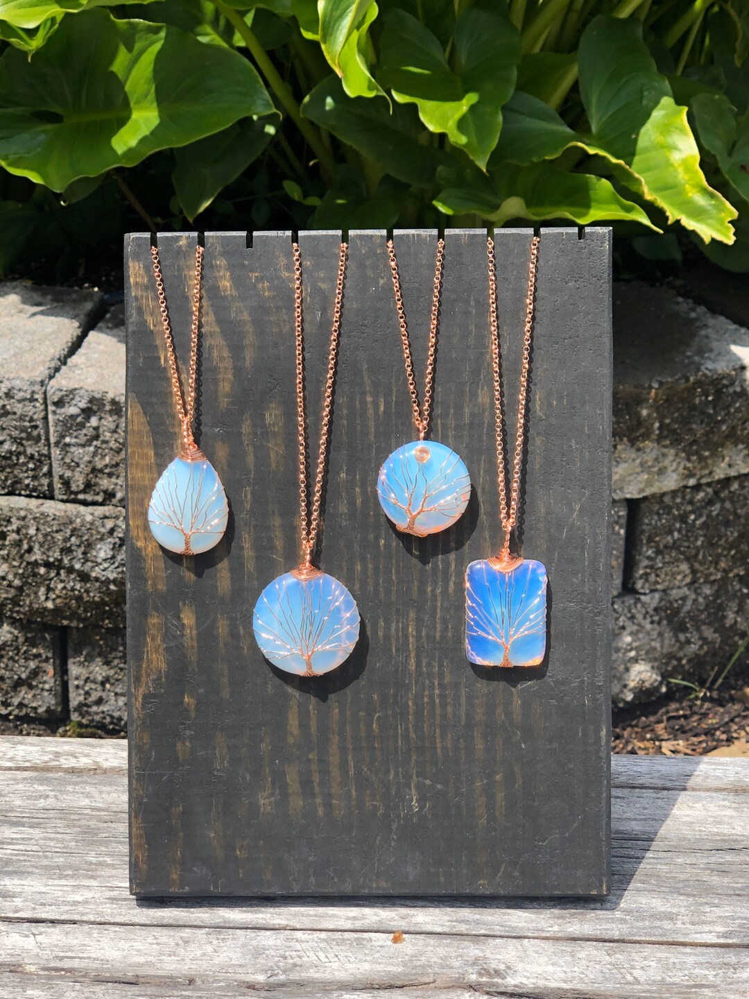 Wire Wrapped Tree of Life Moonstone Pendant, Copper Necklace - Etsy