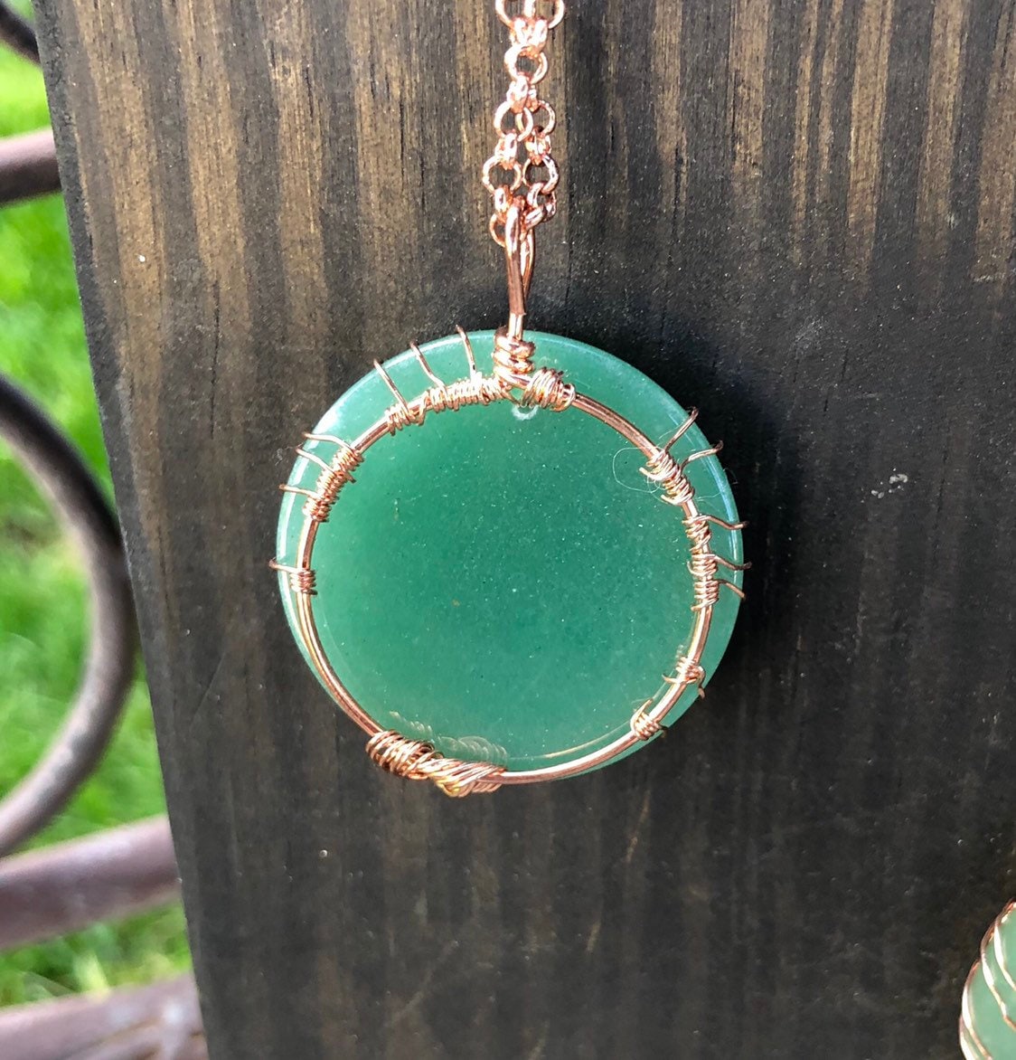 Wire Wrapped Tree of Life Green Adventurine / Jade Necklace | Etsy