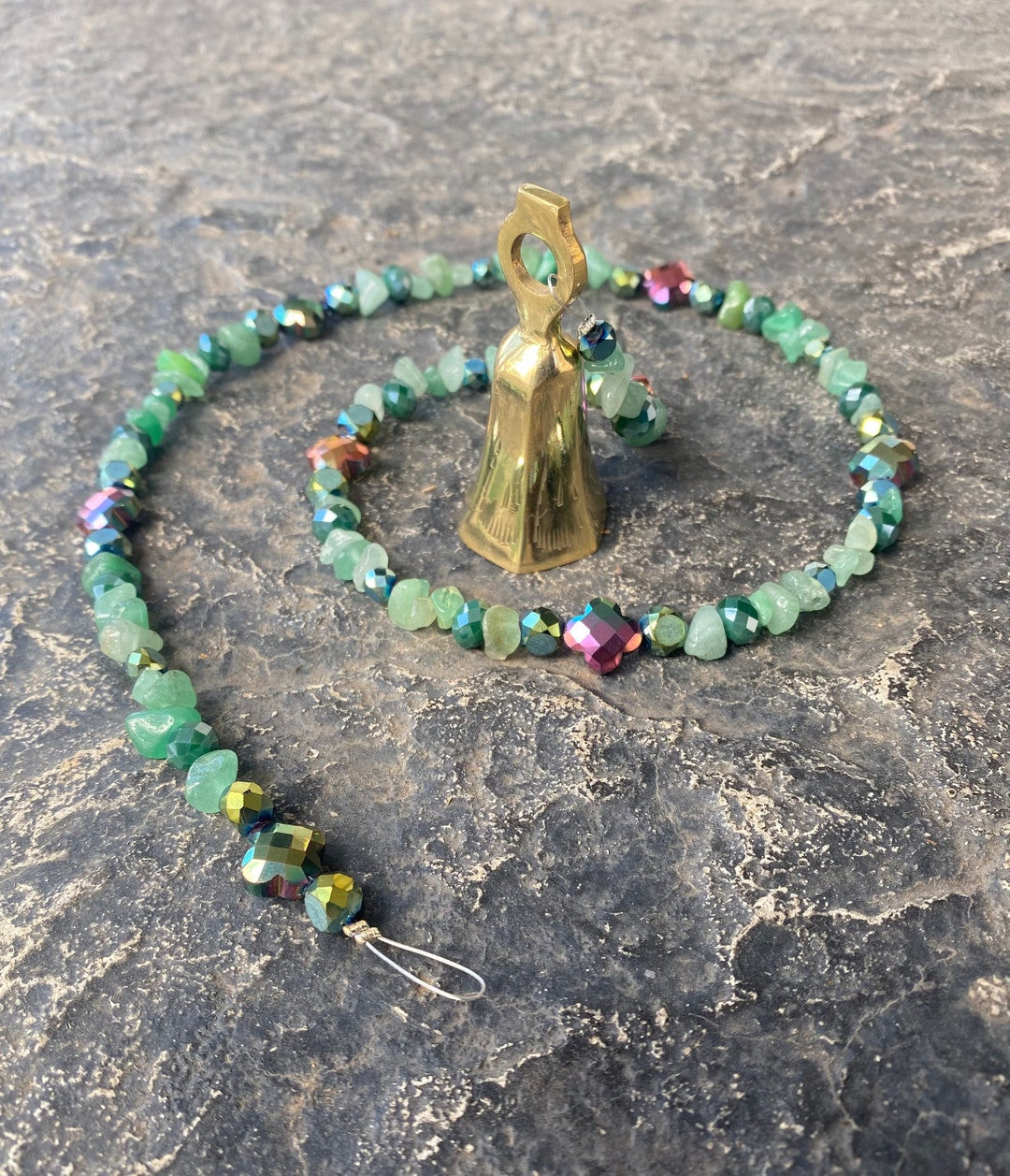 Green Agate Jade Crystal Temple Bell: Blessing Sun Catcher - Etsy