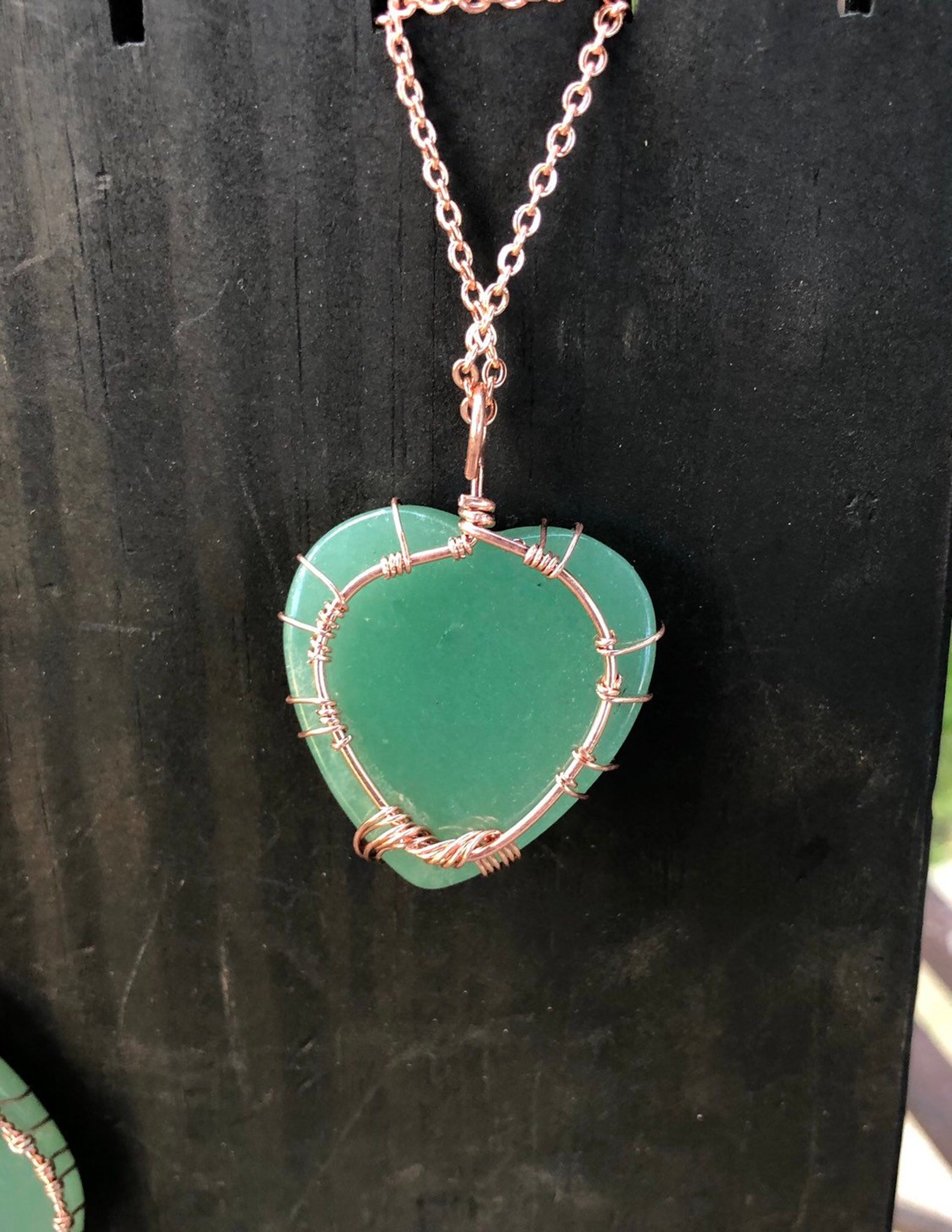 Wire Wrapped Tree of Life Green Adventurine / Jade Necklace - Etsy