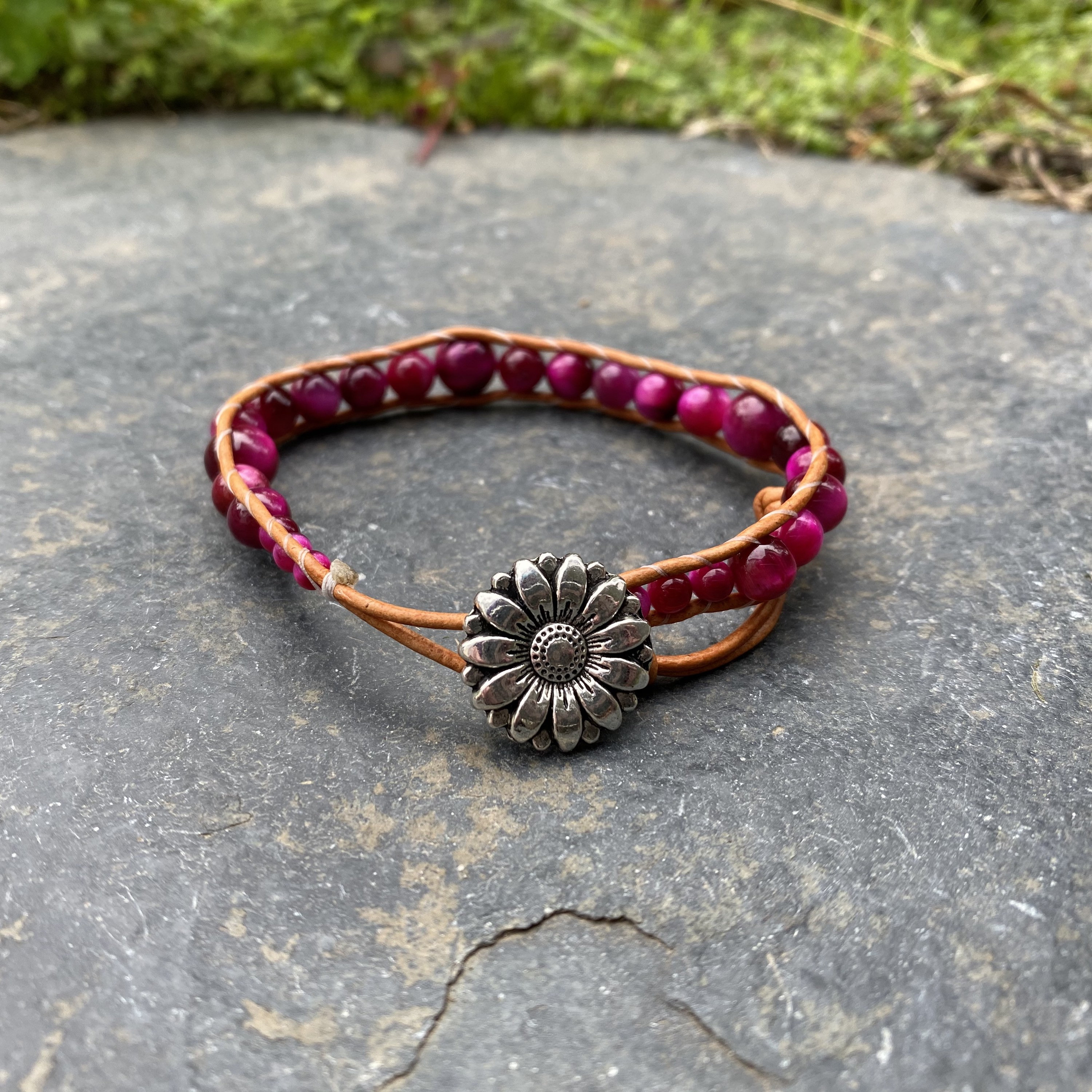 Pink Magenta Tigers Eye Warriors Stone Chakra Beaded Single | Etsy