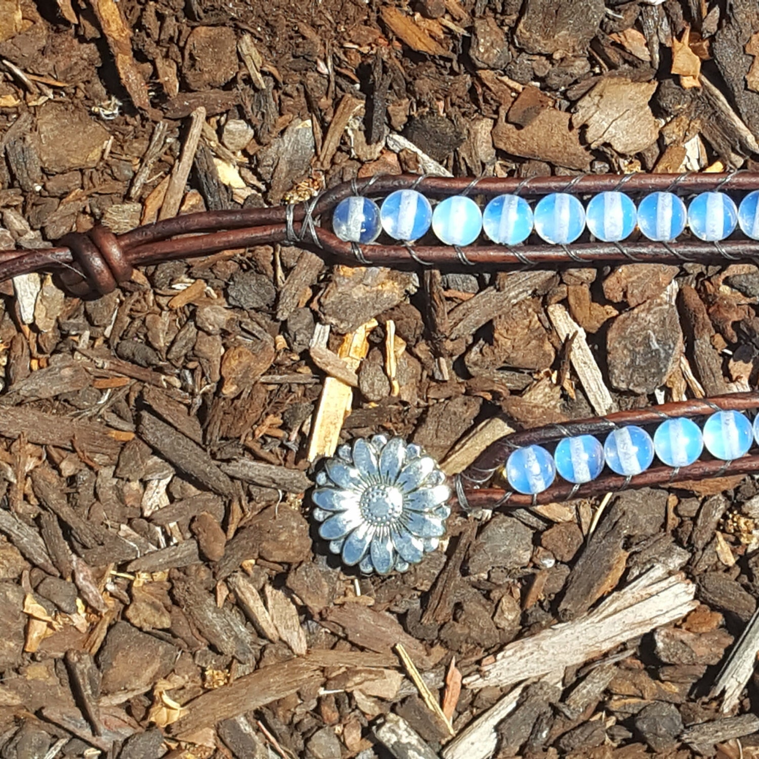 Moonstone Beaded Triple Wrap Bracelet Moonstone Leather Wrap - Etsy