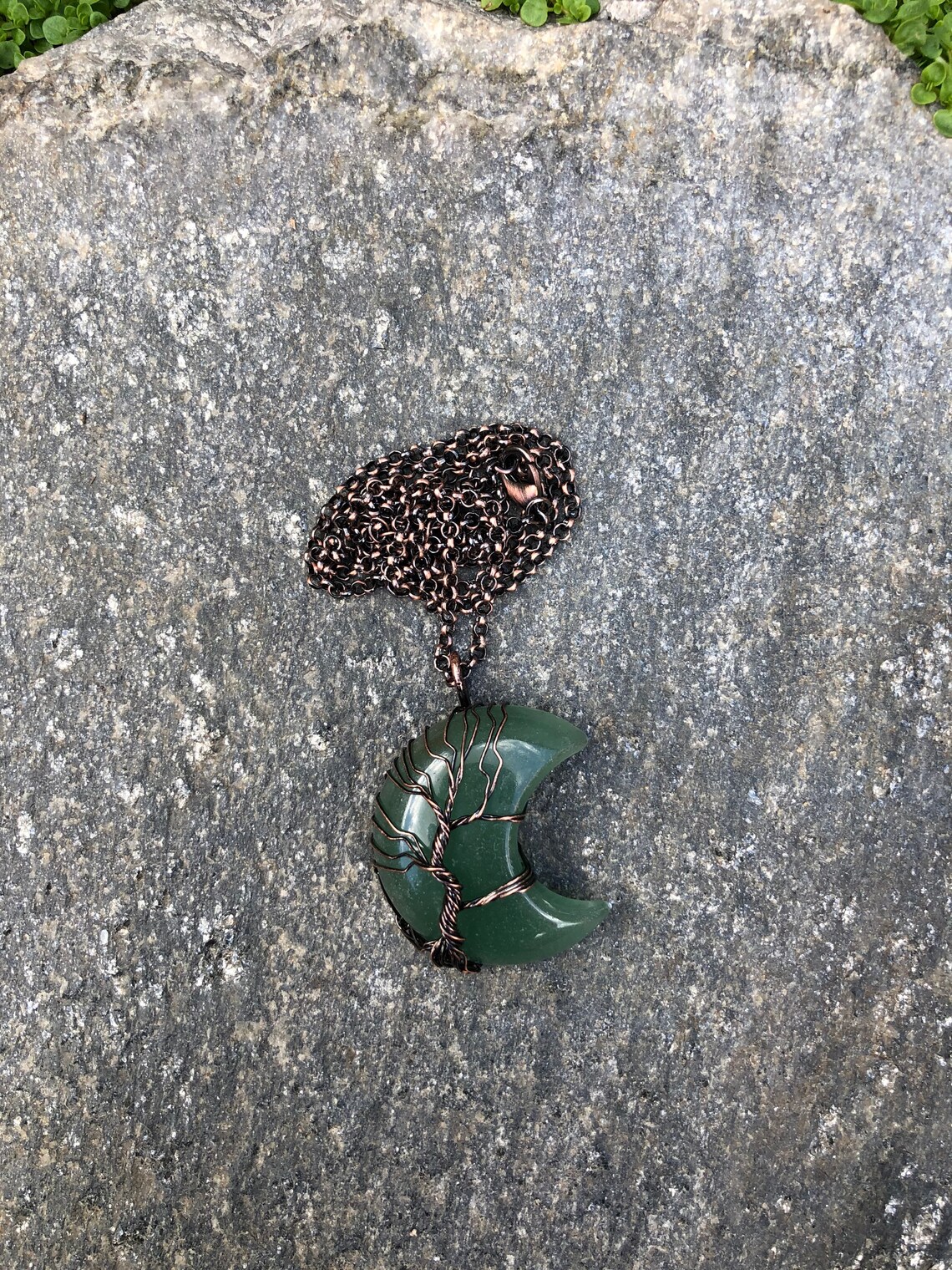 Wire Wrapped Tree of Life Green Adventurine / Jade Necklace - Etsy