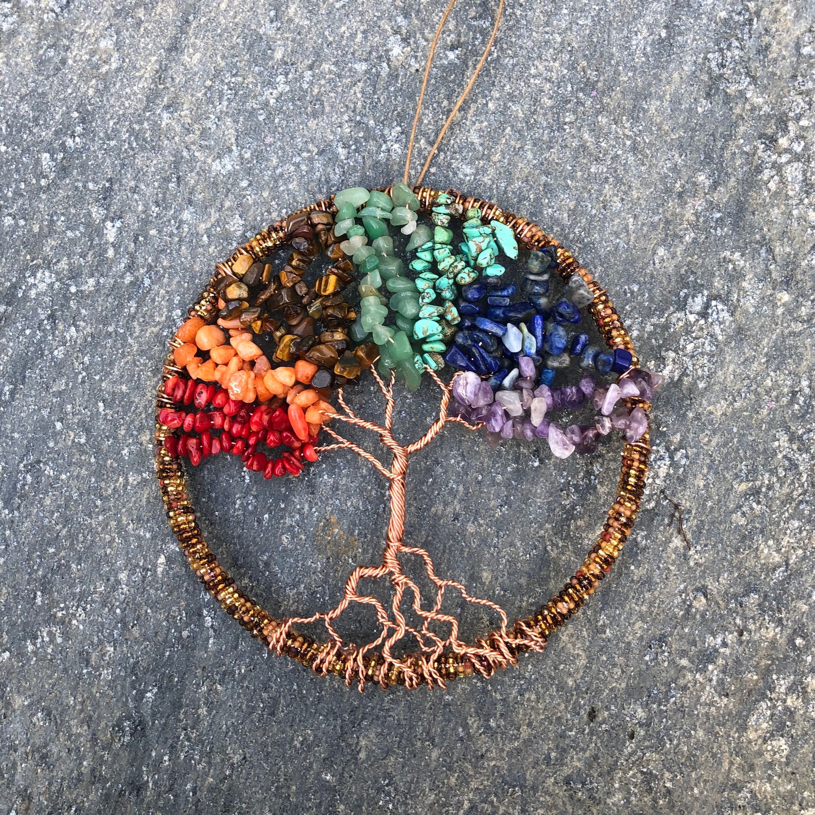 Rainbow Wire Wrapped Tree of Life Stone Tree of Life Chakra - Etsy