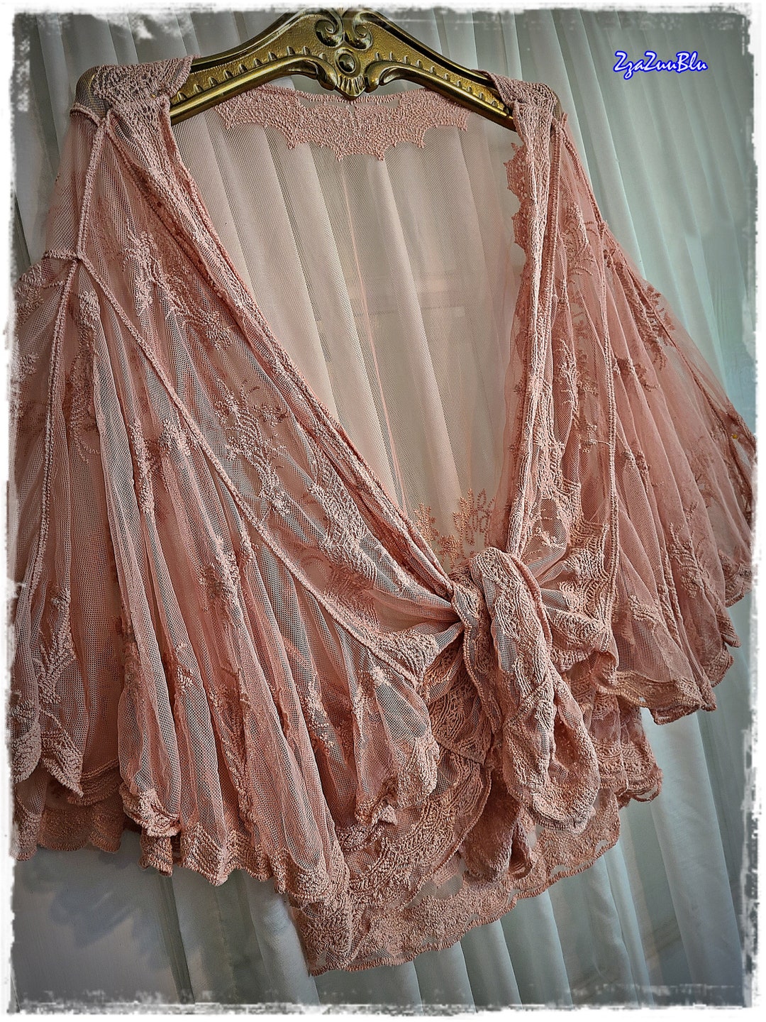 LACEY BOUDOIR JACKET - Parisian Style Wrap, Pink Lace & Mesh Swing ...