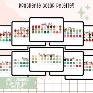 Christmas Procreate Color Palette Bundle, Procreate Brushes, Procreate ...