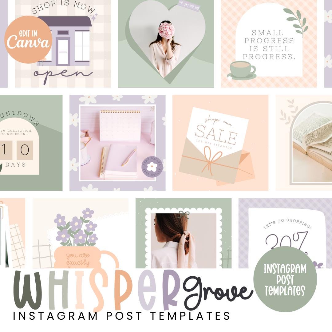 Cottagecore Aesthetic Instagram Post Templates, Bookstagram Instagram ...