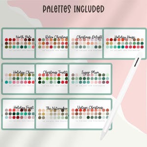 Christmas Procreate Color Palette Bundle, Procreate Brushes, Procreate ...