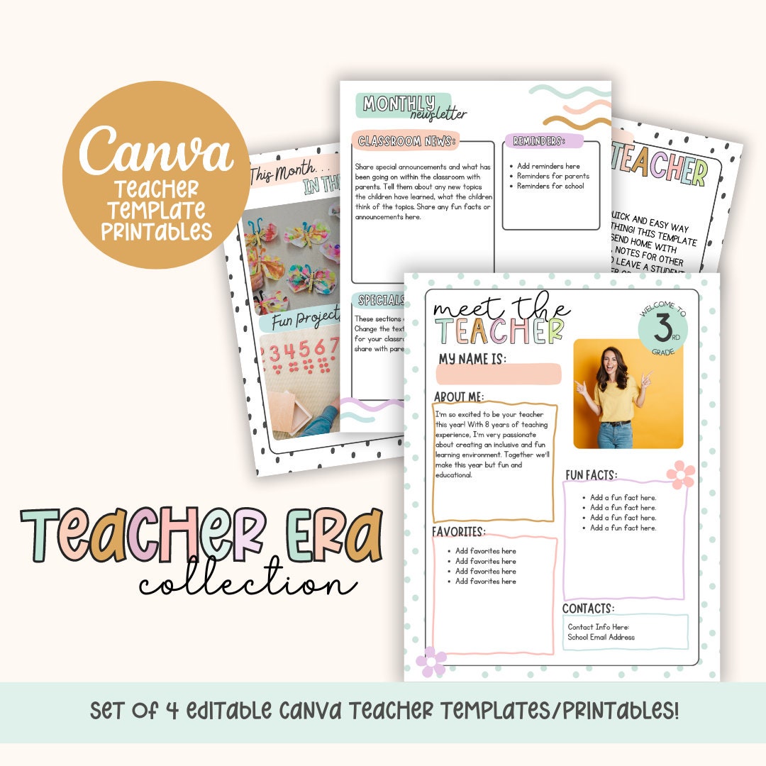 Meet the Teacher Template, Editable Teacher Printable, Back to School ...