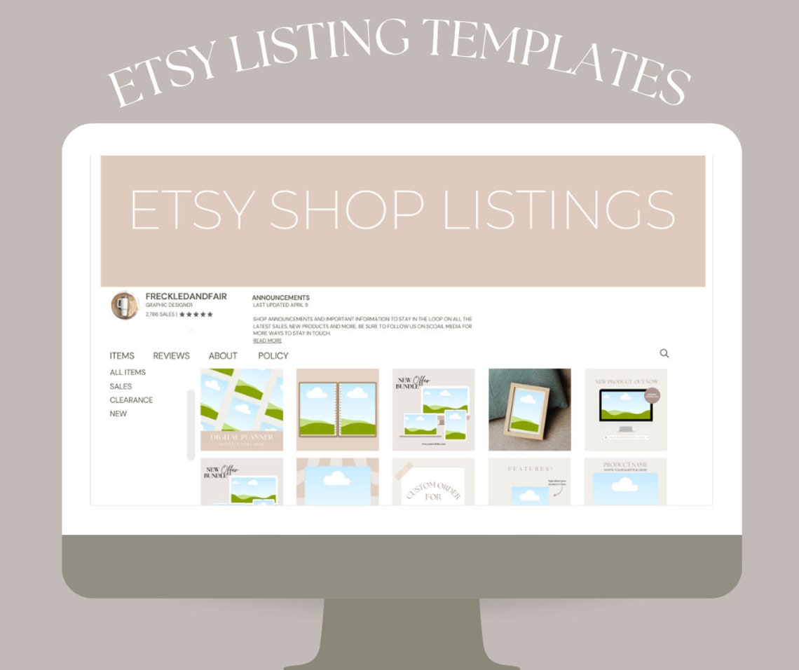Etsy Listing Mockup Templates, Neutral Shop Listing Templates, Canva ...
