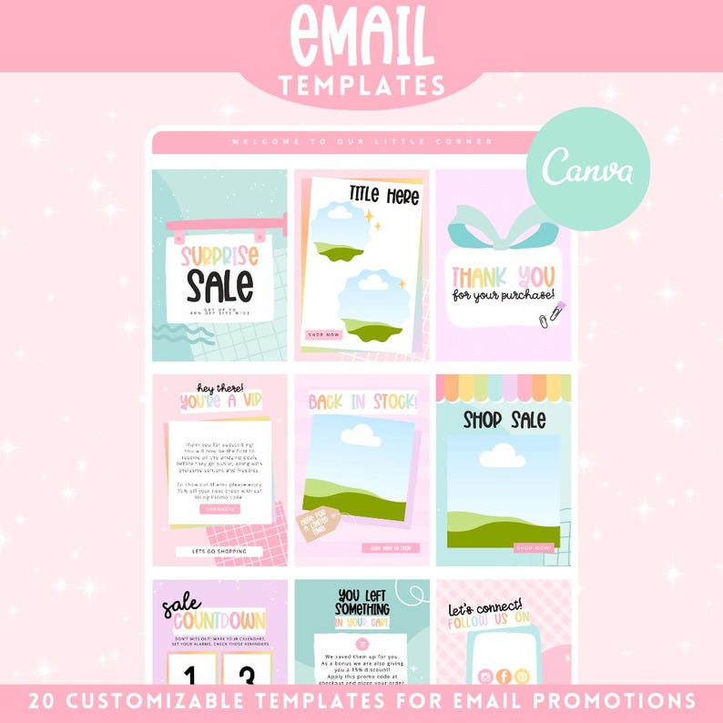 Pastel Email Marketing Templates, Canva Newsletter Templates, Pastel ...
