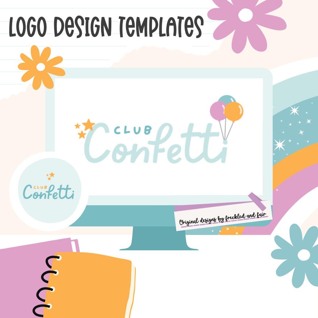 Fun Pastel Premade Logo Template Design, Pastel Logo Template, Canva ...