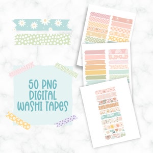Digital Washi Tape Stickers, Digital Stickers, Washi Tape Clipart ...