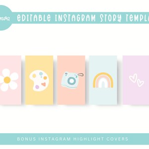 Pastel Rainbow Instagram Story Templates, Pastel Social Media Templates ...