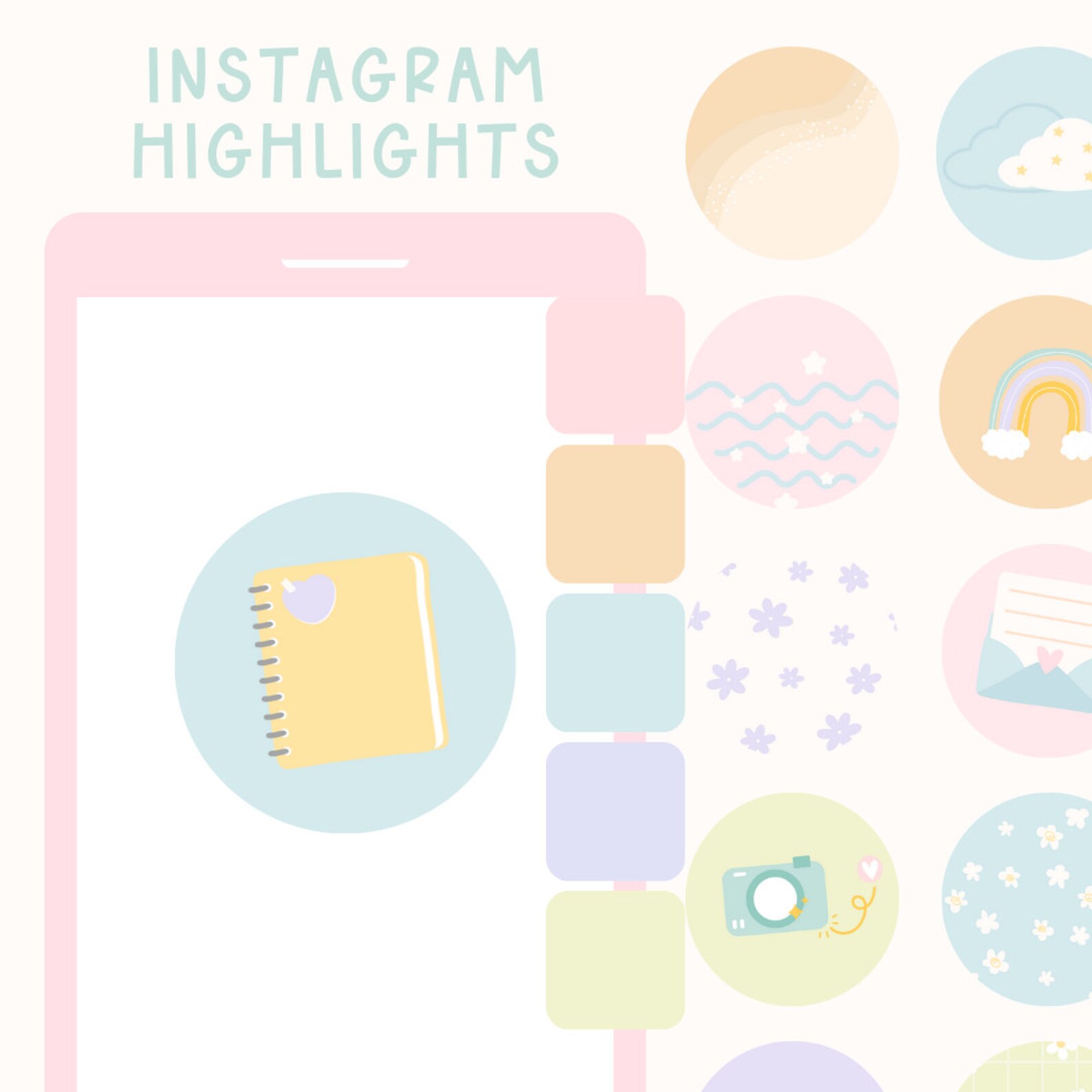 Pastel Instagram Highlight Covers, Pale Pastel Instagram Icons, Cute ...