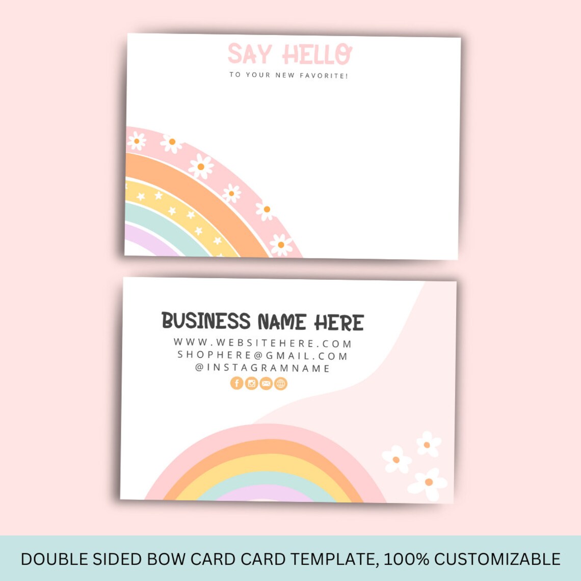 Bow Card, Hairbow Display Card, Business Thank You Card, Bow Card ...