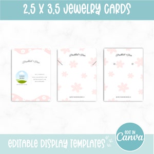 Editable Jewelry Display Card Template, Printable Earrings Display ...
