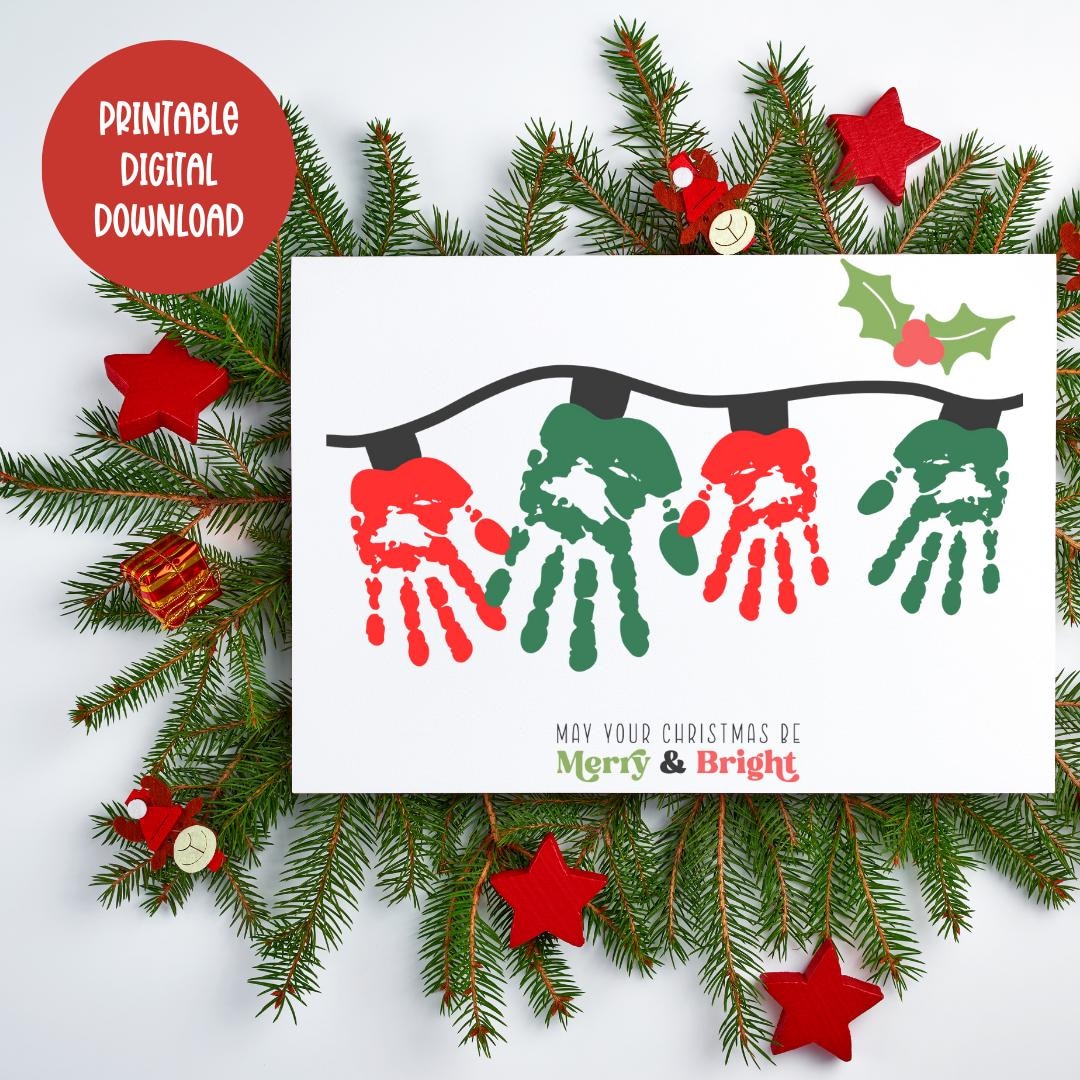 Christmas Handprint Art, Kids Toddlers Handprint Craft, Footprint Art ...