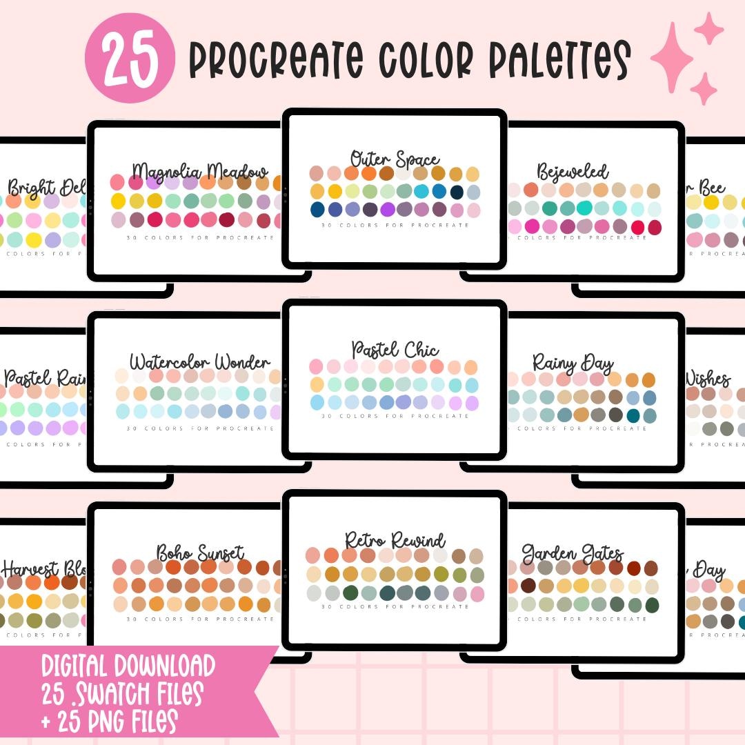 Procreate Palette Swatches Procreate Color Palette Spring Summer Fall Winter Christmas