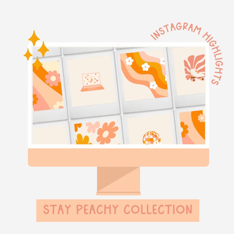 Stay Peachy Instagram Story Highlight Covers, Canva Templates ...