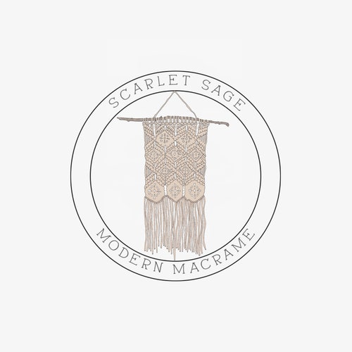 Editable Premade Logo Design Boho Business Logodiy Macrame | Etsy