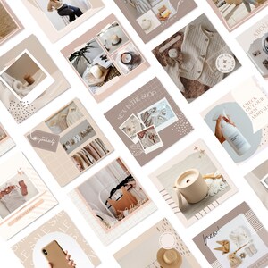Darling Chic Instagram Post Templates, Neutral Modern Boho Instagram ...