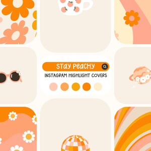 Stay Peachy Instagram Story Highlight Covers, Canva Templates ...