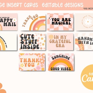 Retro Boho Display Card Templates, Small Business Display Cards, Canva ...