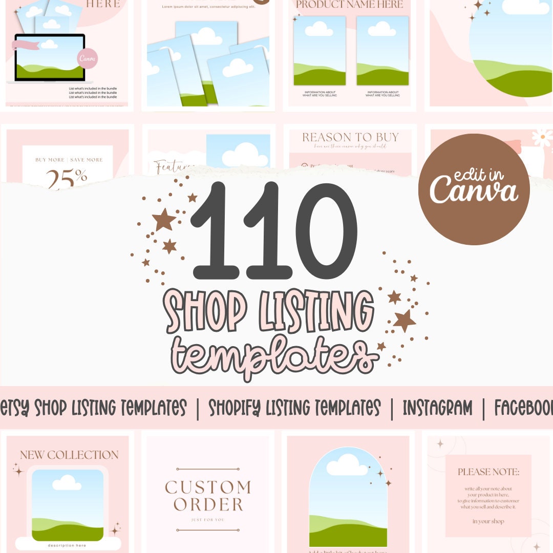 Etsy Listing Mockup Templates, Neutral Shop Listing Templates, Canva ...