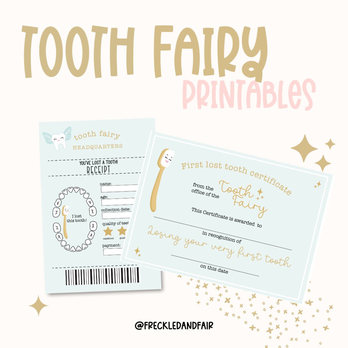 Tooth Fairy Certificate, Tooth Fairy Printable, First Tooth Certificate ...