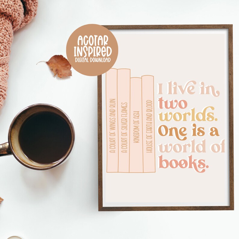 Bookish Wall Art Print, ACOTAR Wall Print, Fantasy Romance Book Print ...