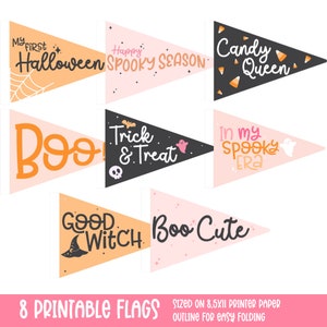 Halloween Pennant Flag Printable, Halloween Flag Printable, Halloween ...