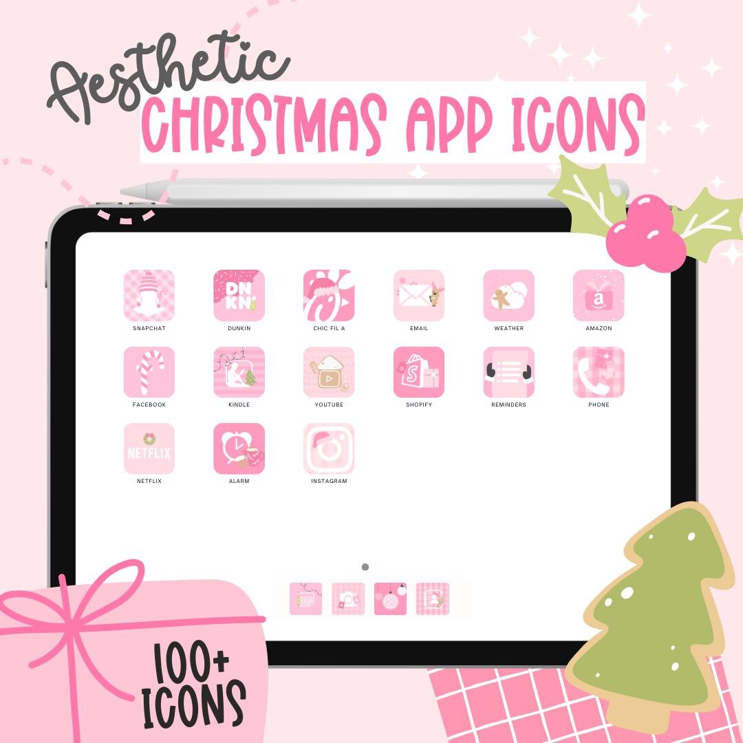 Christmas App Icons | Merry & Bright Winter App Icons | Christmas Phone ...