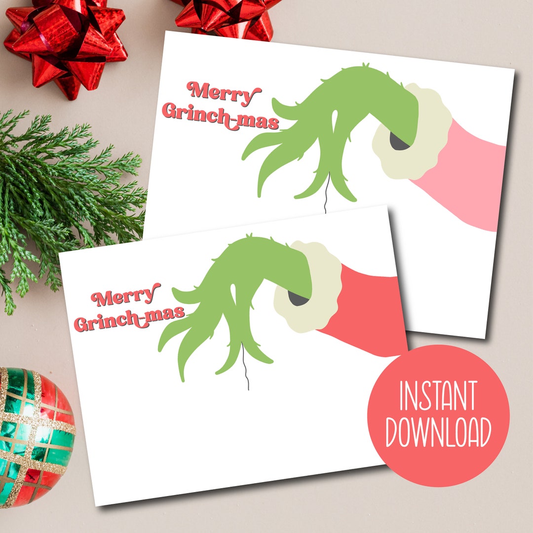 Christmas Handprint Printable, Grinch Handprint Craft, Christmas ...