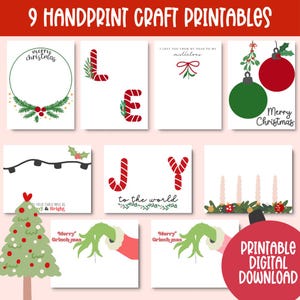Christmas Handprint Footprint DIY Art Craft Bundle, Printable Christmas ...
