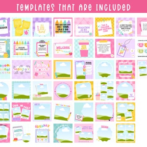 Rainbow Pastel Instagram Post Templates, Teacher Instagram Templates ...