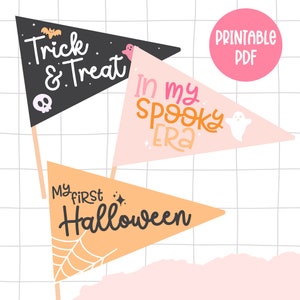 Halloween Pennant Flag Printable, Halloween Flag Printable, Halloween ...