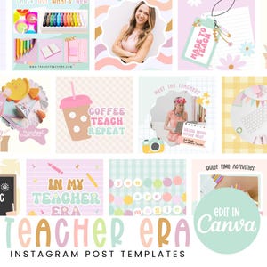 Teacher Era, Teacher Instagram Post Templates, Canva Templates, Teacher ...