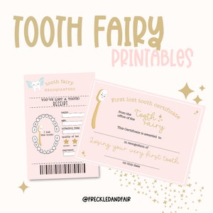 Tooth Fairy Certificate, Tooth Fairy Printable, First Tooth Certificate ...