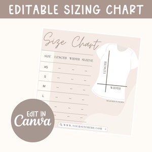 Size Chart, Editable Size Chart Template, Canva Template Design ...