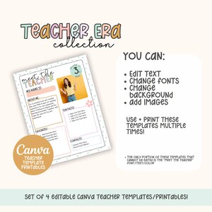 Meet the Teacher Template, Editable Teacher Printable, Back to School ...