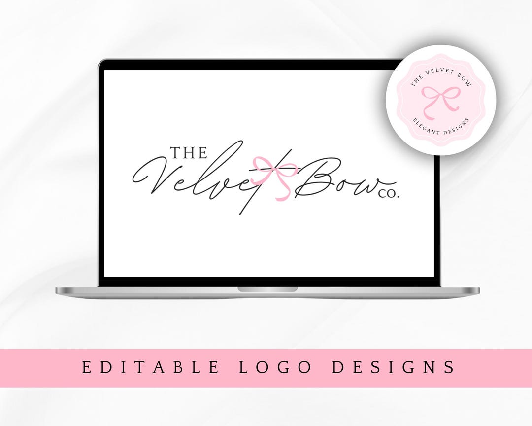 Coquette Aesthetic, Bow Logo Design, Editable Bow Shop Logo Template ...