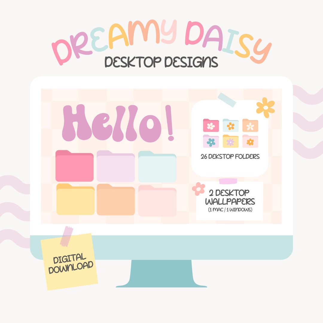 Pastel Desktop Icons, Desktop Organizer, Mac Desktop Icons,pastel ...