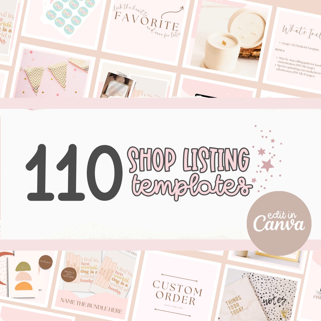 Etsy Listing Mockup Templates, Neutral Shop Listing Templates, Canva ...