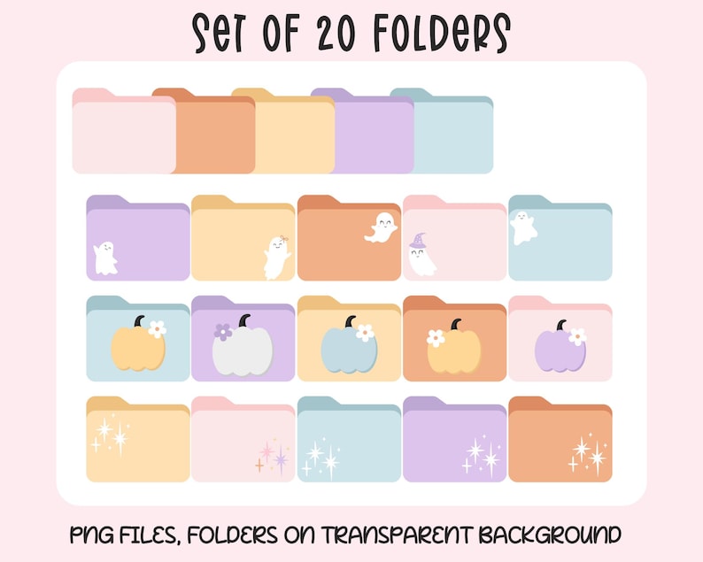 Pastel Desktop Icons, Desktop Organizer, Mac Desktop Icons, Halloween ...
