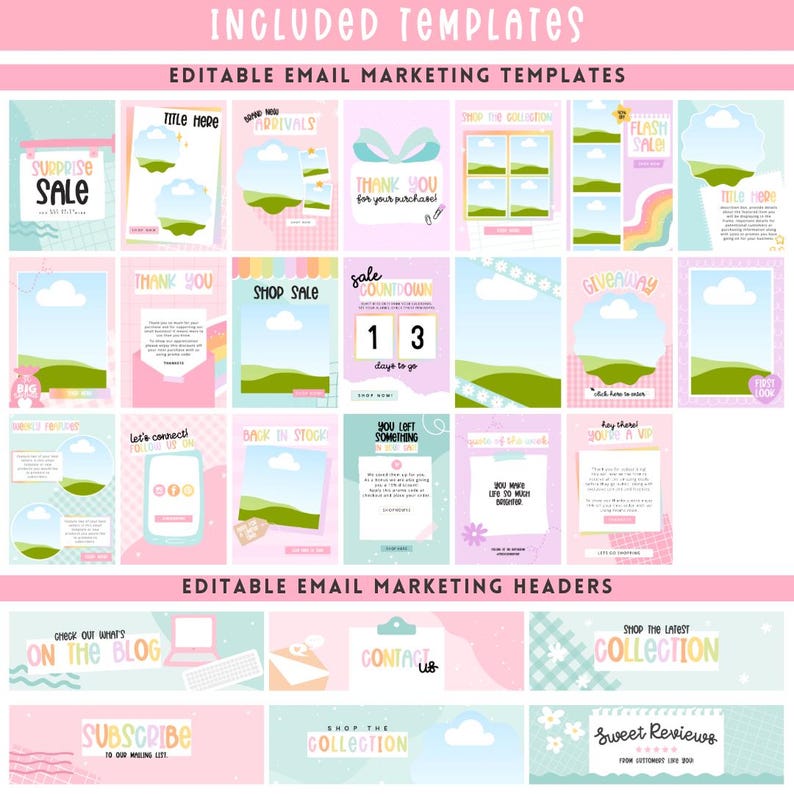 Pastel Email Marketing Templates, Canva Newsletter Templates, Pastel ...