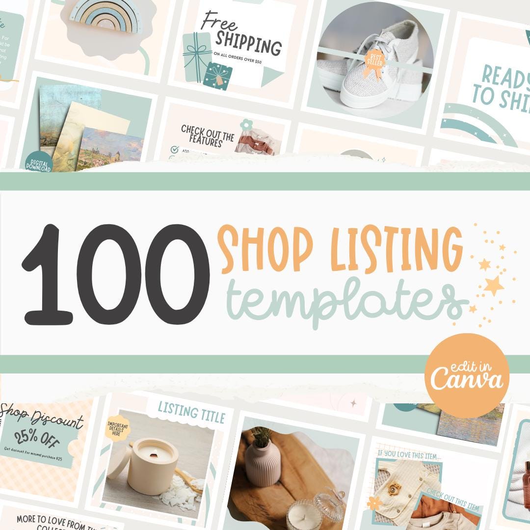 Etsy Listing Mockup Templates, Shopify Listing Templates, Shop Listing ...