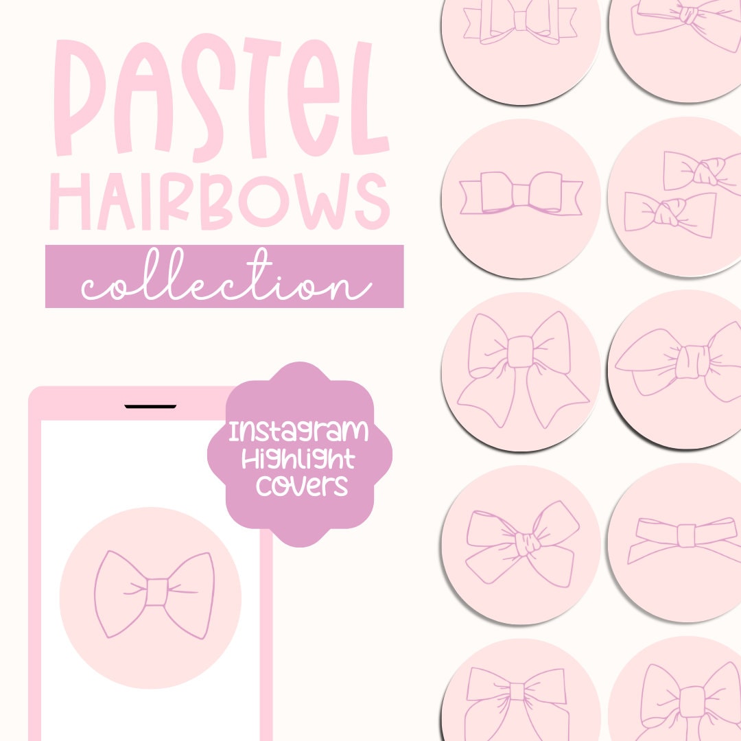 Hairbow Instagram Story Highlight Covers, Bow Icons, Hairbow Icons ...